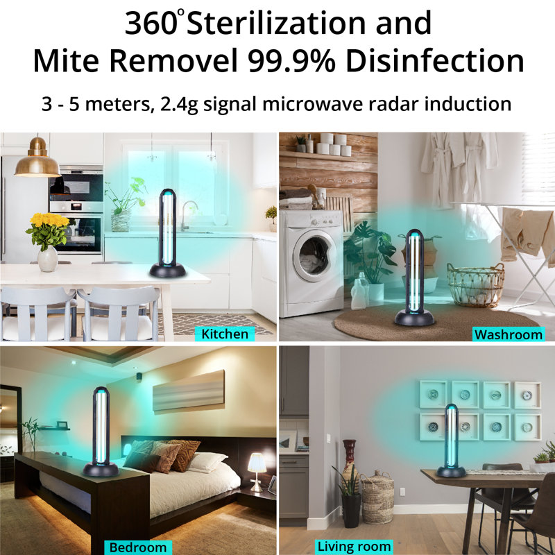 WBM Smart UV Light Sanitizer, UVC Disinfection Blue Lamp,40W Remote Control Ultraviolet Ozone 1 ...